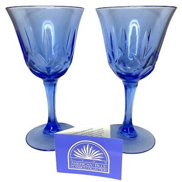 Avon | Kitchen | Avon American Blue Classics Collection Goblets 2 In ...